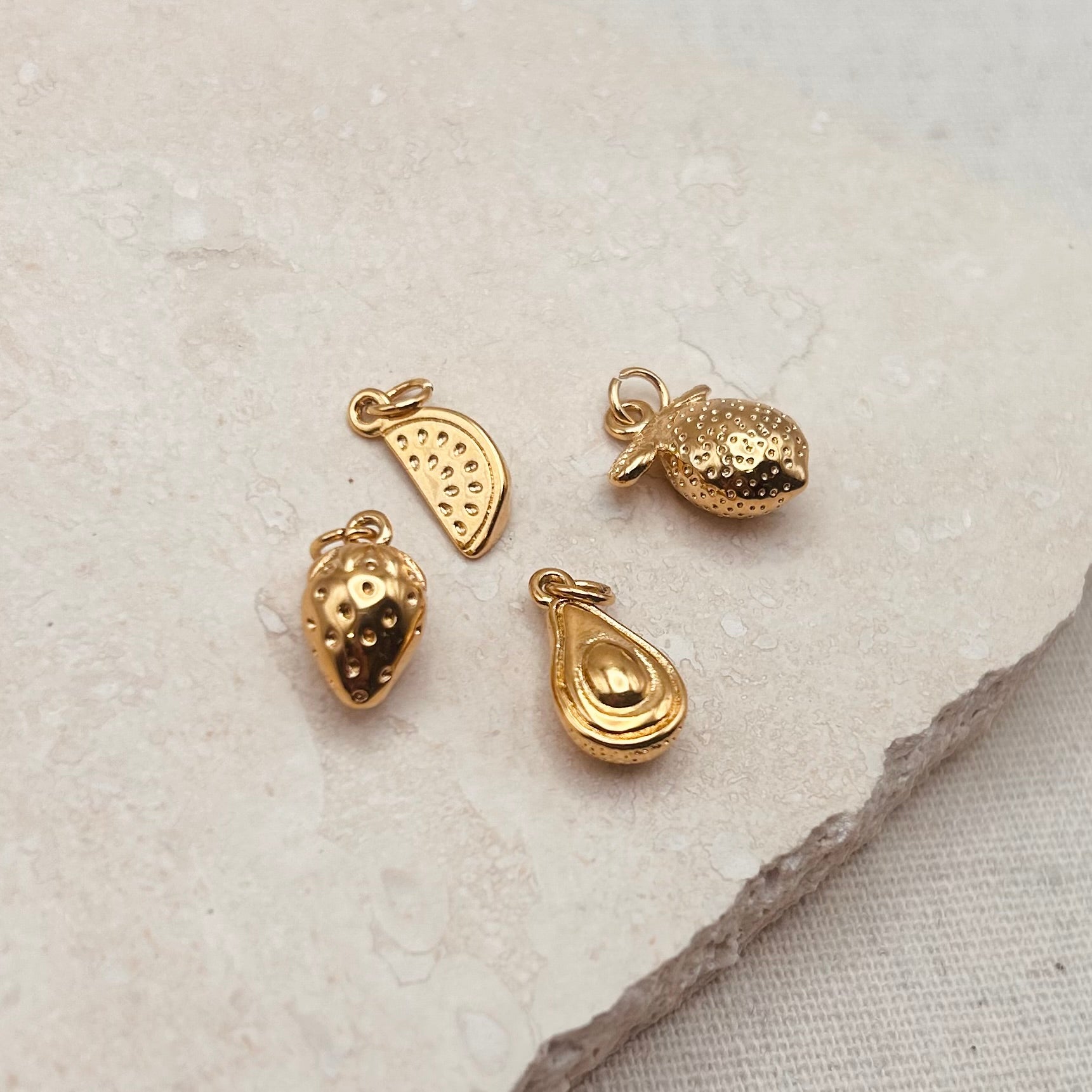Everyday Gold Fruit Charms – Little Nell Jewellery