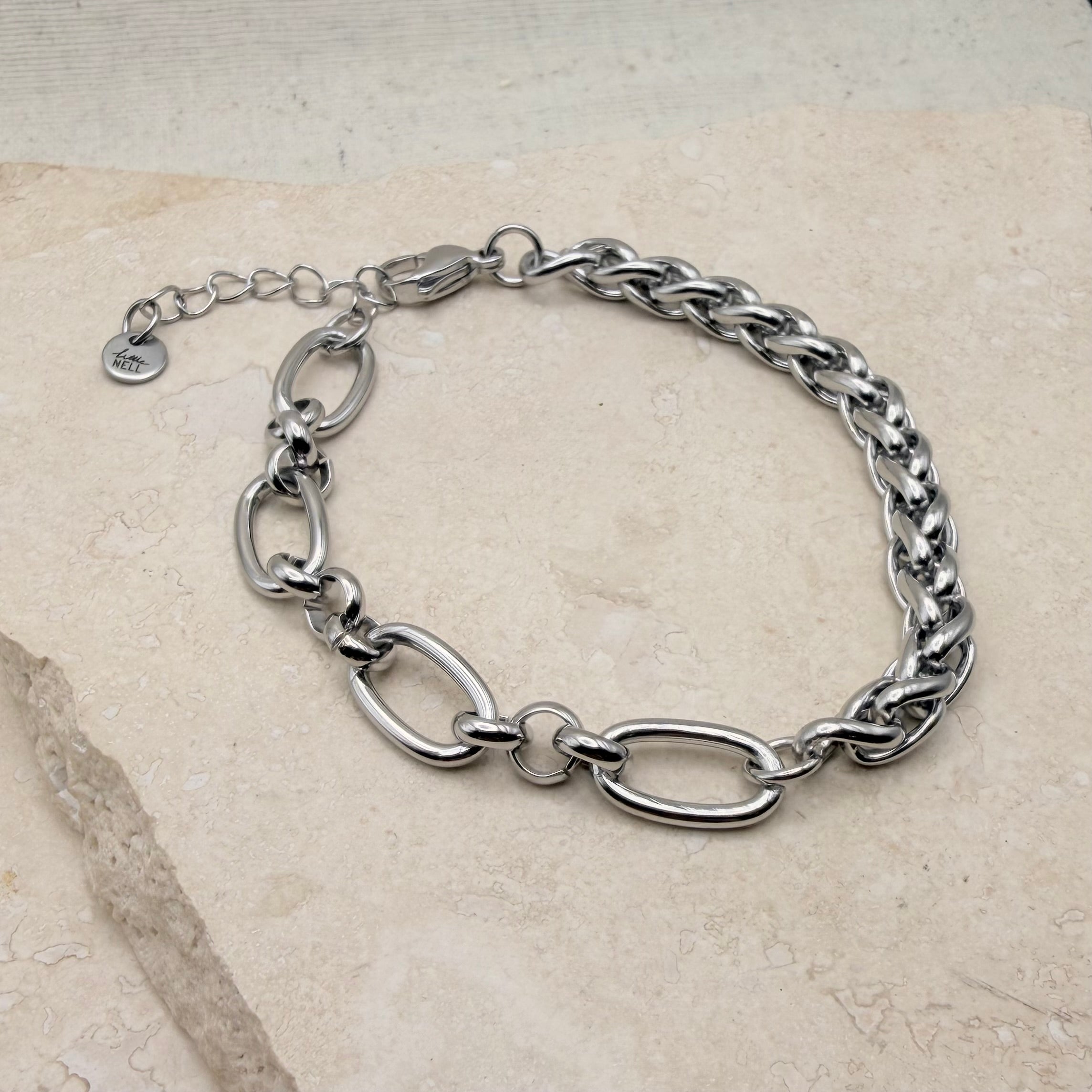 Everyday Silver Mixed Chain Bracelet – Little Nell Jewellery