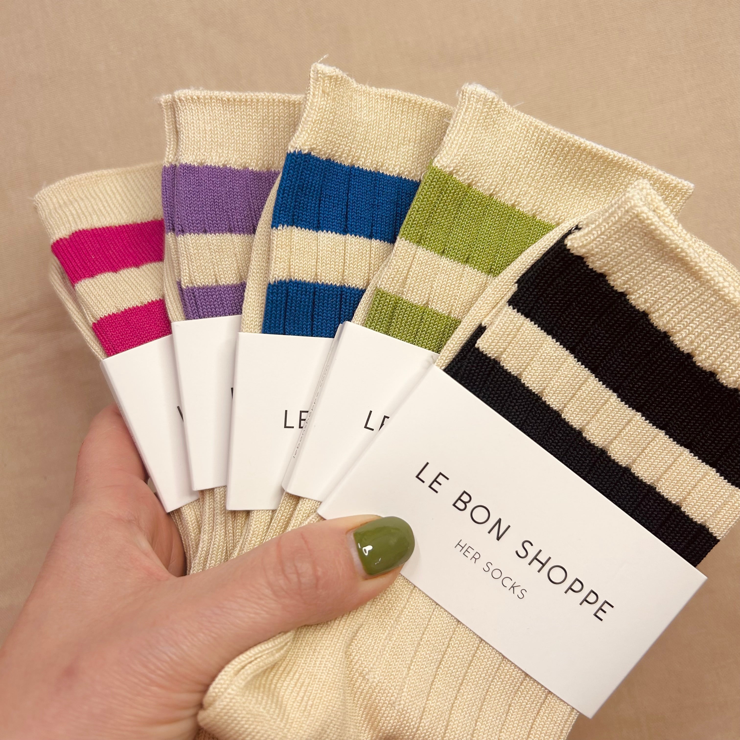 Le Bon Shoppe Varsity Socks – Little Nell Jewellery