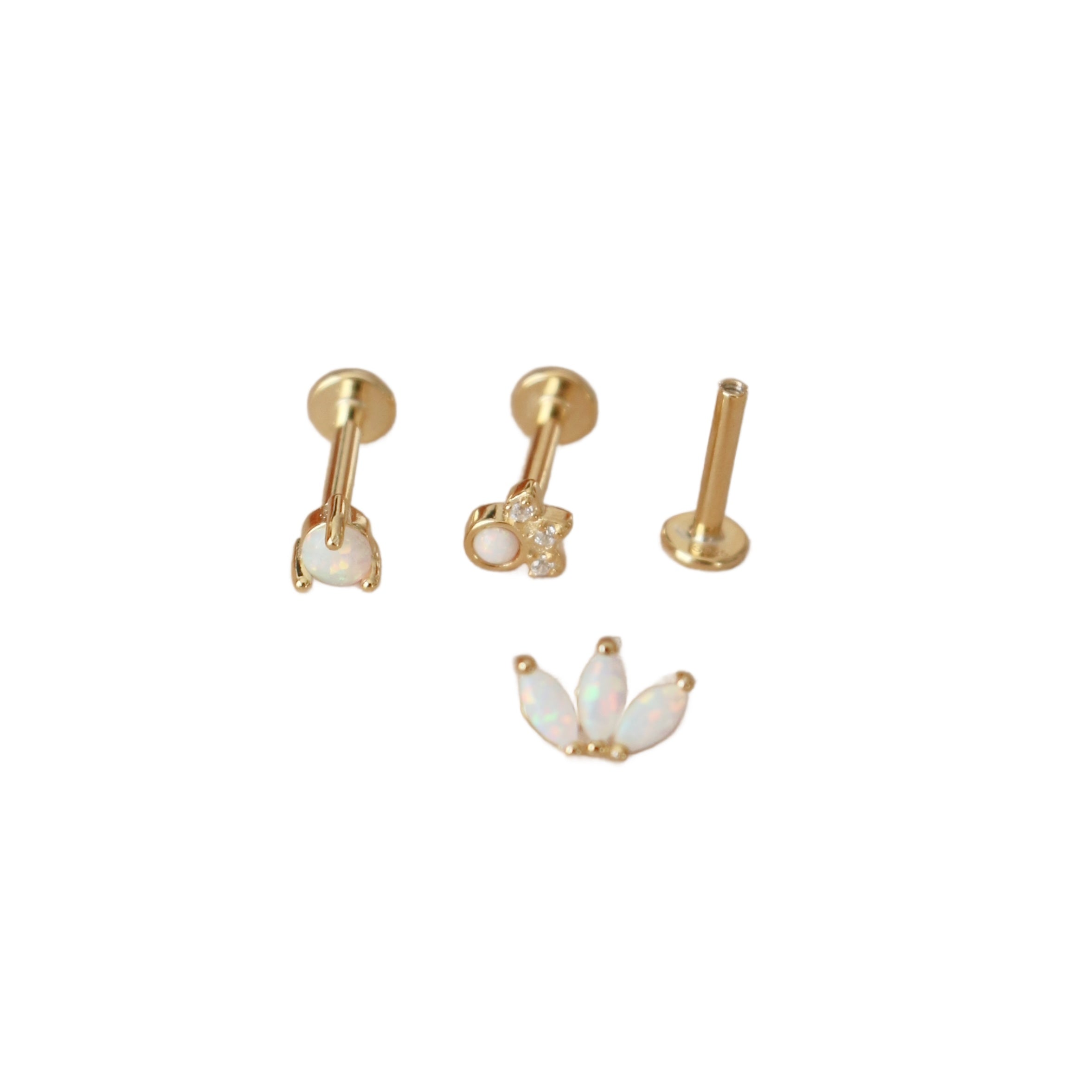 Gold Opal Labret Single Stud – Little Nell Jewellery
