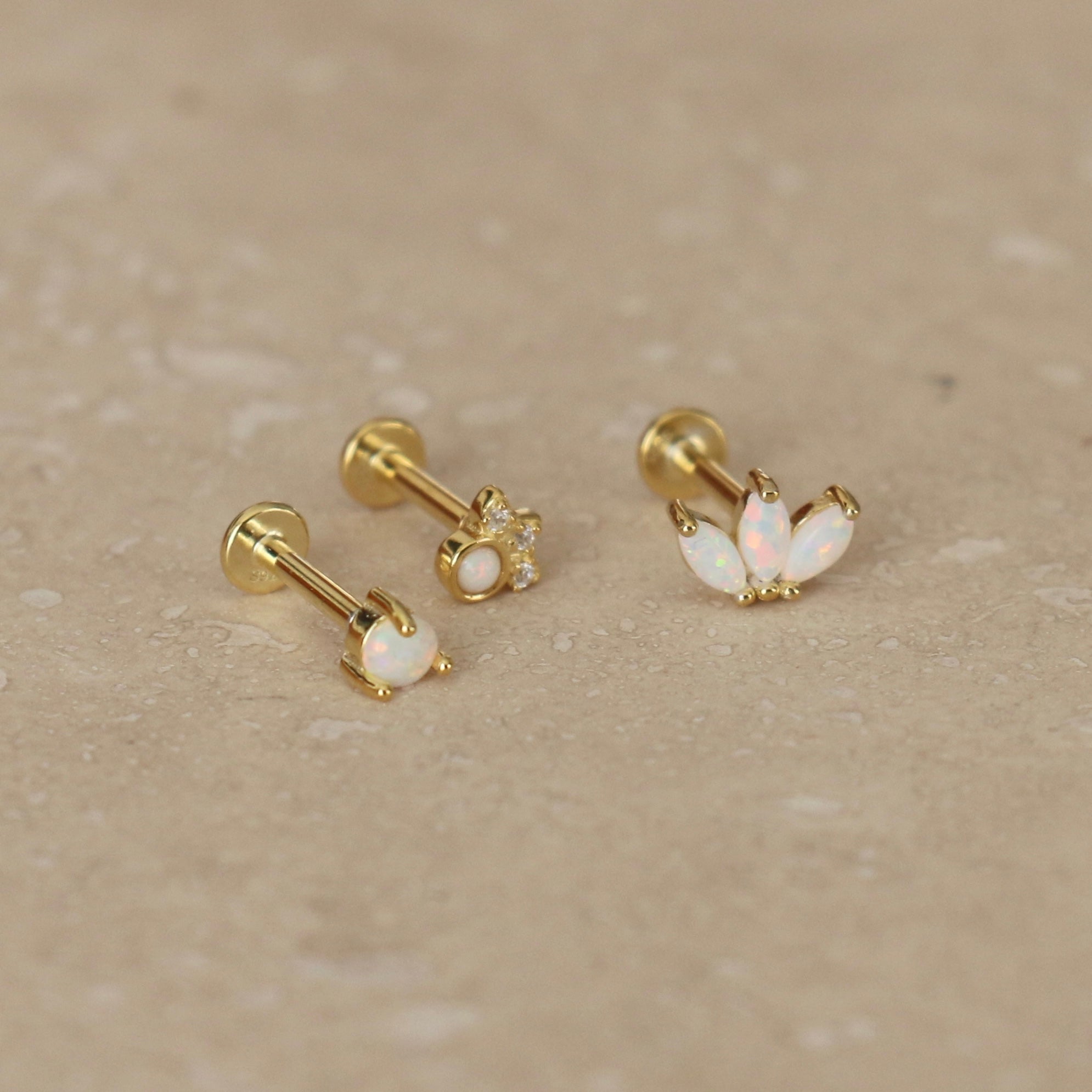 Gold Opal Labret Single Stud – Little Nell Jewellery